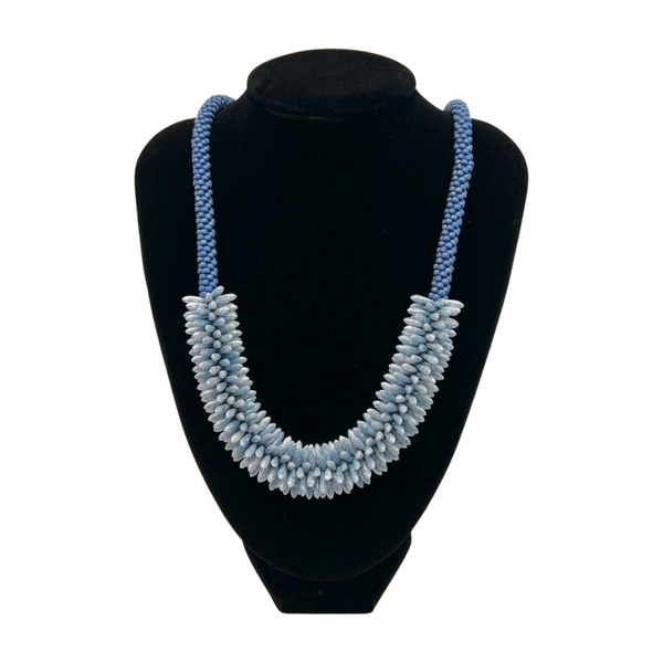 Blue Picasso Mini Daggers "Sea Urchin" Necklace Lei - 24" - The Mākeke