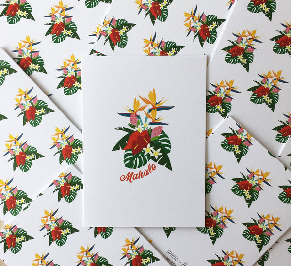 Mahalo Bouquet Blank Notecard | Pop-Up Mākeke - The Mākeke