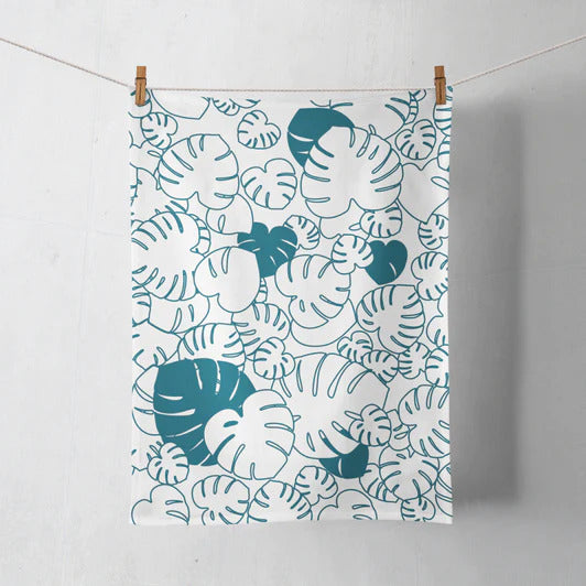 Cotton Dishcloth - Jade Monstera | Pop-Up Mākeke