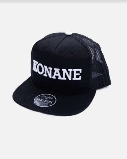 Konane Snapback Hat - Black & White | Pop-Up Mākeke - The Mākeke